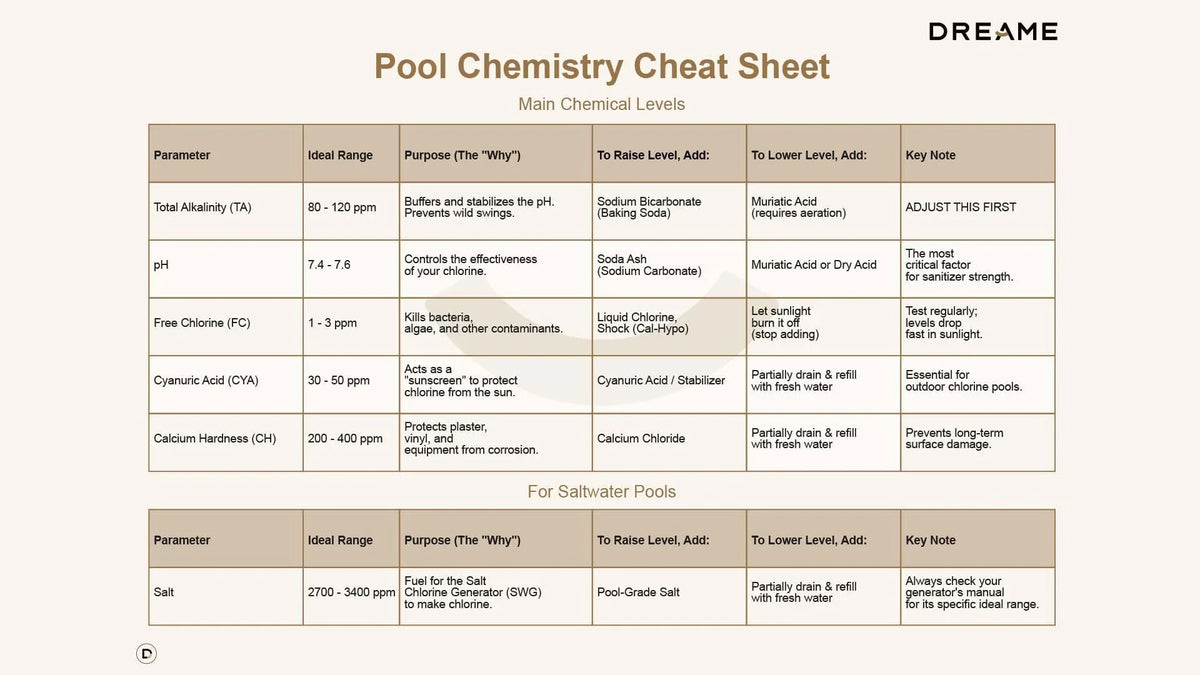 Ultimate Pool Chemistry Cheat Sheet – Dreame Pool